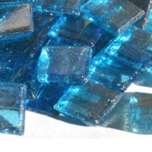 Mosaic Tile / 100 MINI Tropical Blue Metallic Glass Tiles 3/8"//mosaic ...