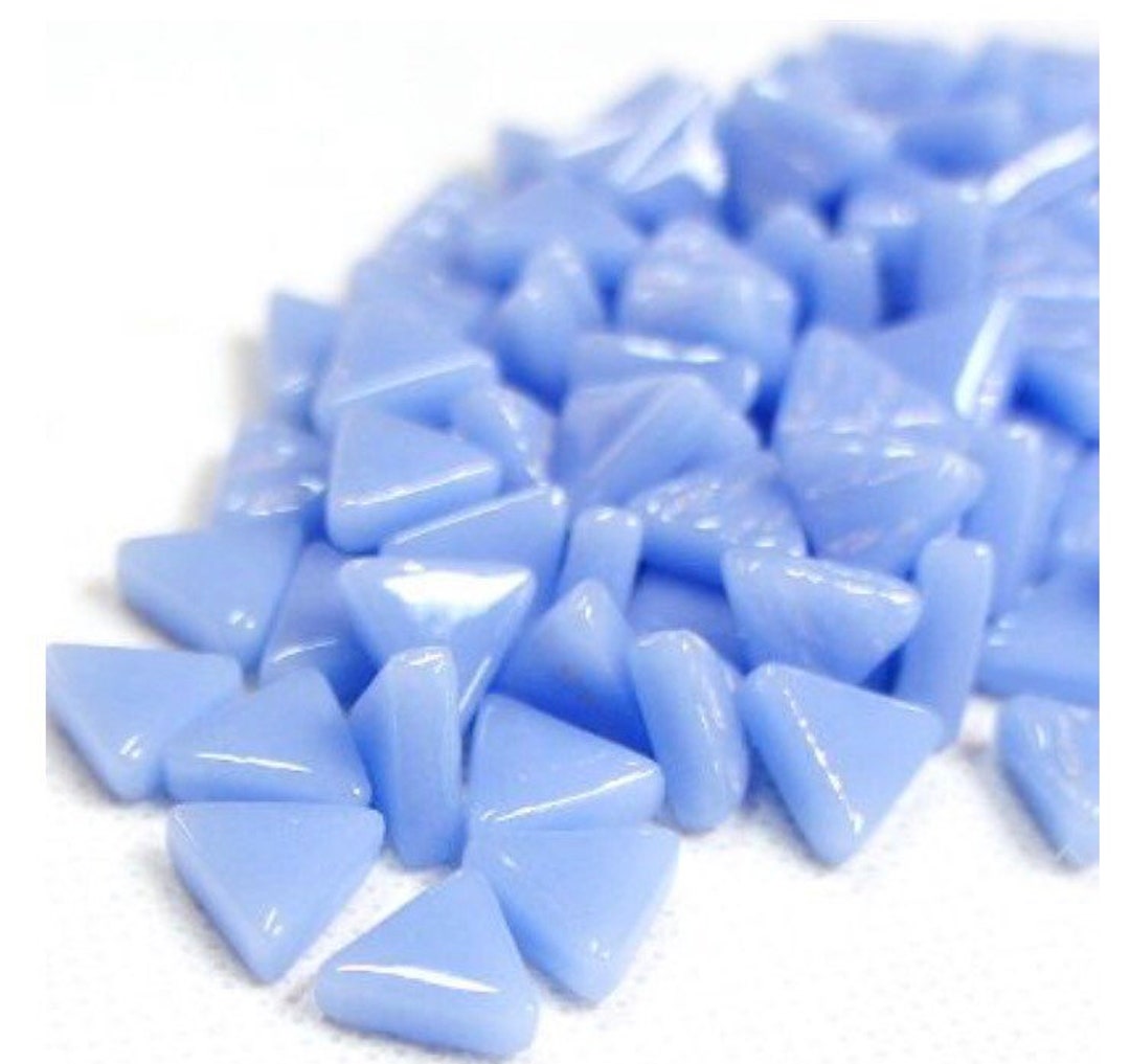 MINI 10mm Periwinkle Blue Glass Triangles 50g 85pc//glass Triangles ...