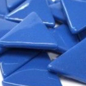 100g Large Deep Lake Blue Glass Triangles 1.3" //mosaic Tile//mosaic ...