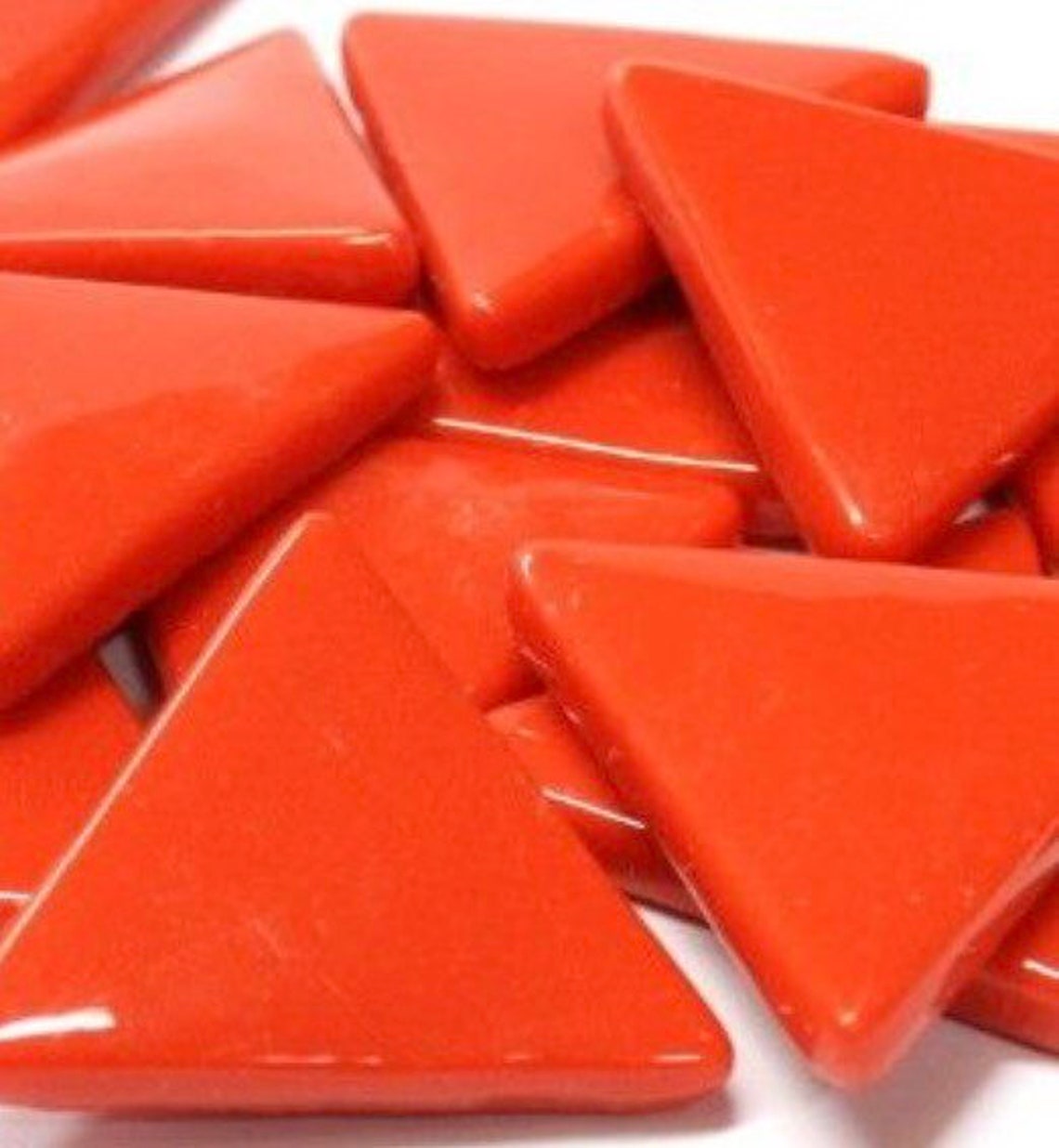 100g Large Bright Red Glass Triangles 1.3" //mosaic Tile//mosaic ...