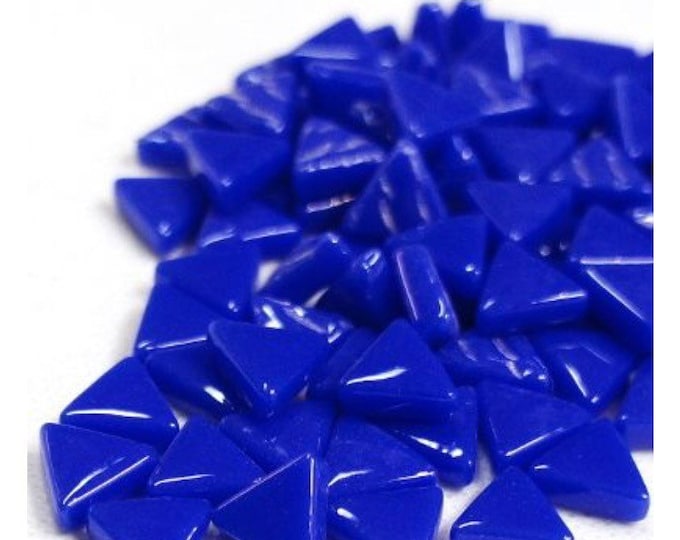 MINI 10mm Brilliant Blue Glass Triangles 50g (85pc)//glass Triangles ...