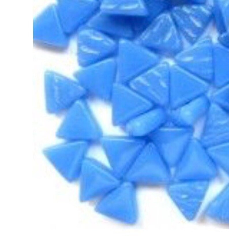MINI 10mm True Blue Glass Triangles 50g 85pc//glass - Etsy