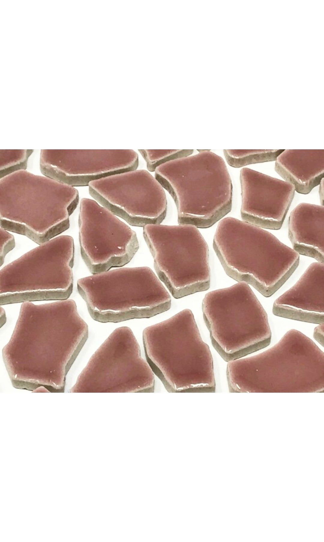 Dusty Rose Glazed Ceramic Jigsaw Tiles//mosaic Tiles//mosaic Surplus ...