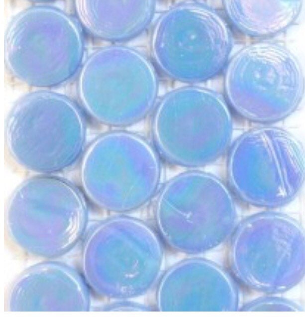 Atoll Blue Iridized Glass Penny Rounds 18mm25count//glass - Etsy