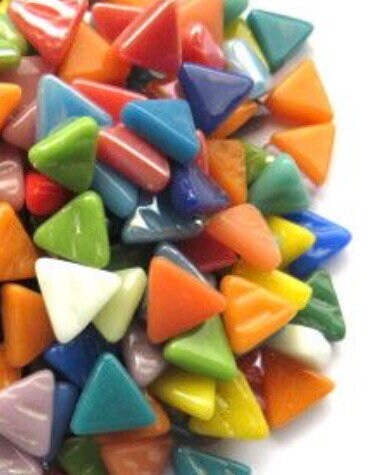 Mosaic Tiles/ MINI 10mm Carnival Glass Triangles Mix Gloss and ...