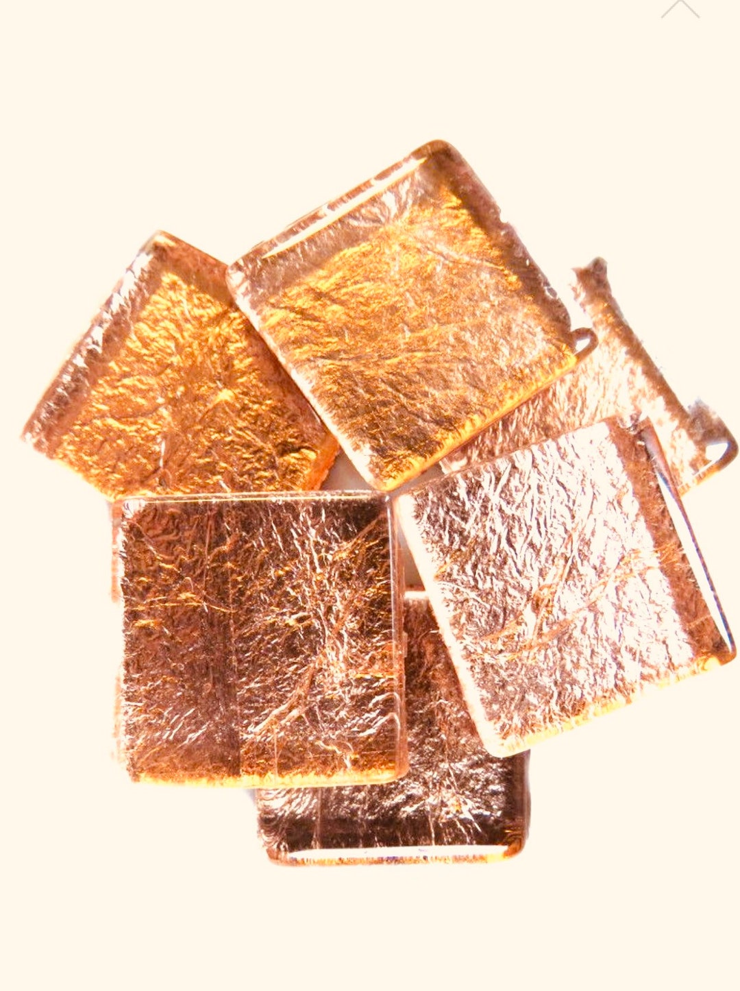 Mosaic Tiles/20mm Bright Copper Foil Backed Glass Tiles 20pc/ Mosaic ...