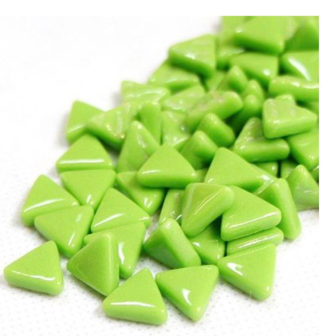 MINI 10mm New Green Glass Triangles 50g 85pc//glass - Etsy