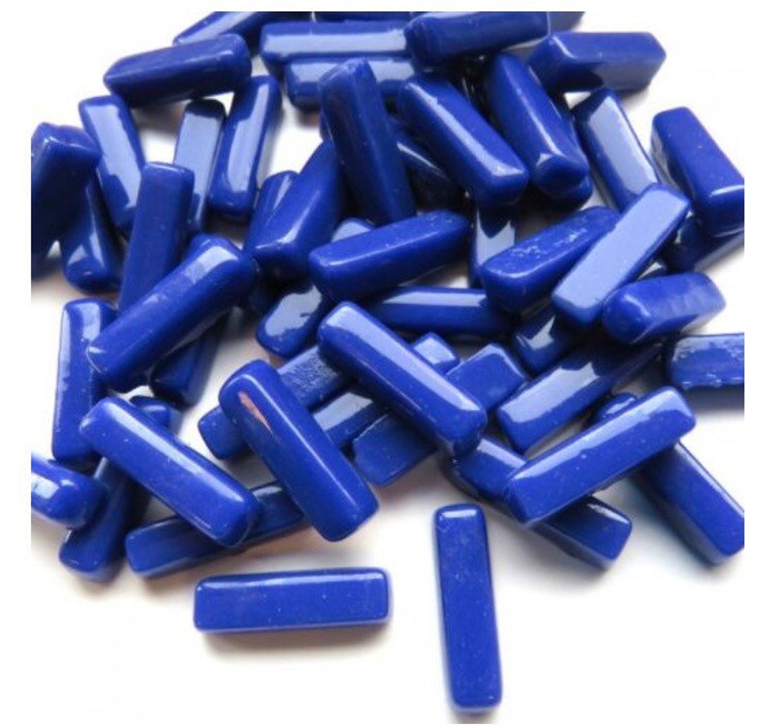 Mosaic Tiles/ 20mm Rich Blue Glass Stix 50g (25pc)//mosaic Tiles ...