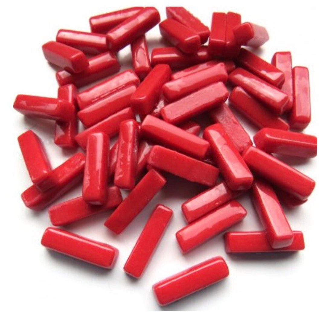 Mosaic Tiles/ 20mm Bold Red Glass Stix 50g (25pc)//mosaic Tiles//mosaic ...