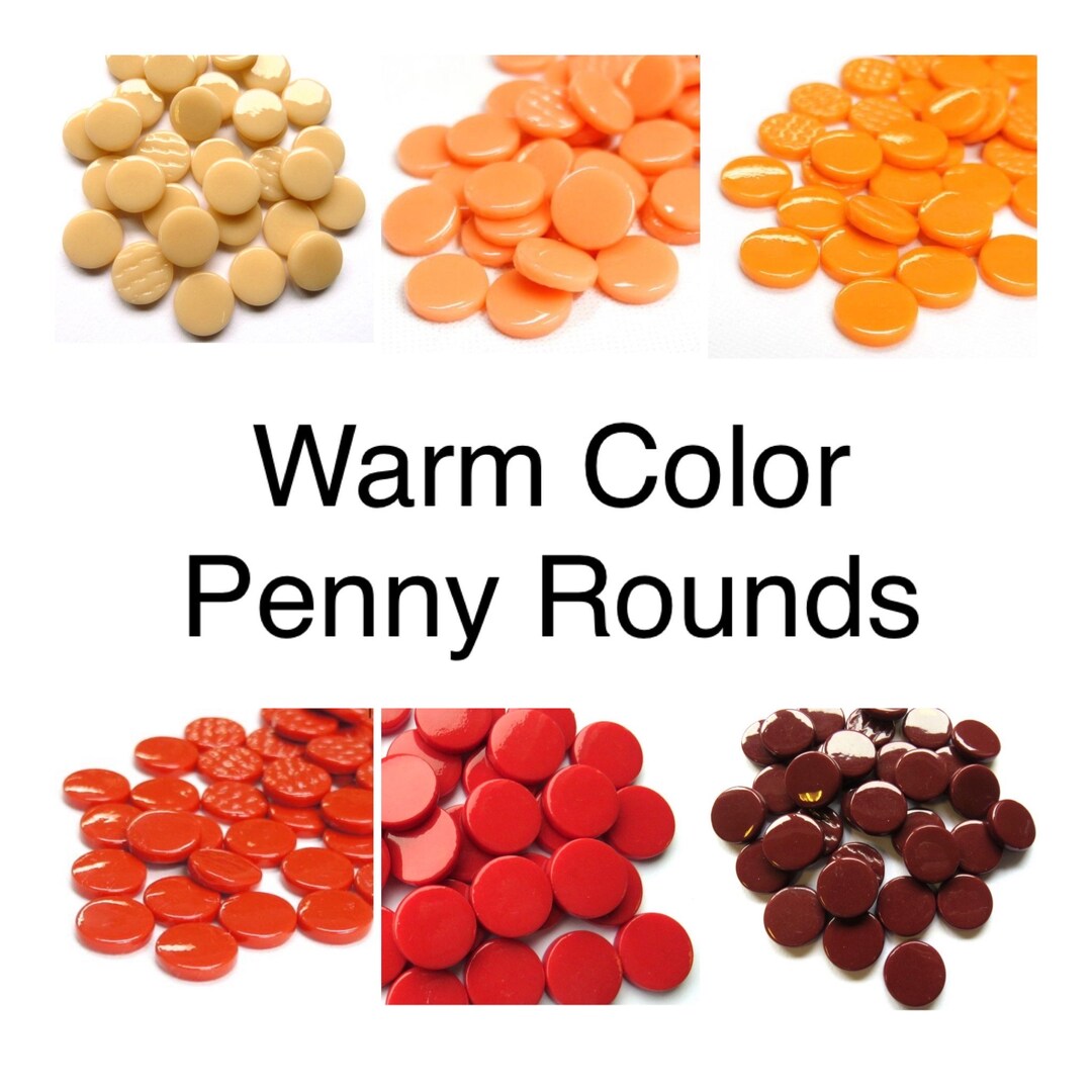 Mosaic Tiles//warm Color Glass Penny Rounds (18mm)(25count)//glass ...