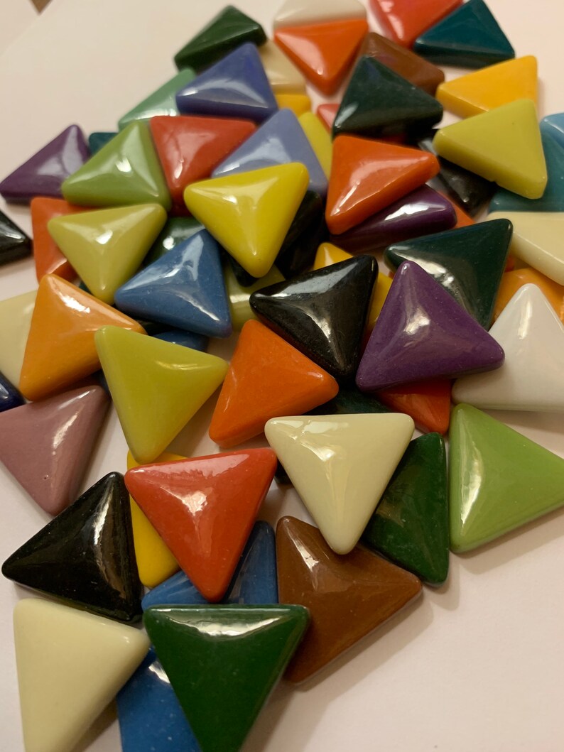 Mosaic Tile/ 20mm Glass Triangle Party Mix//3/4/1/4 - Etsy