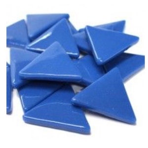 100g Large Deep Lake Blue Glass Triangles 1.3" //mosaic Tile//mosaic ...