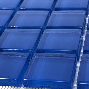 1" Blue Glass Tiles 9pc - Etsy