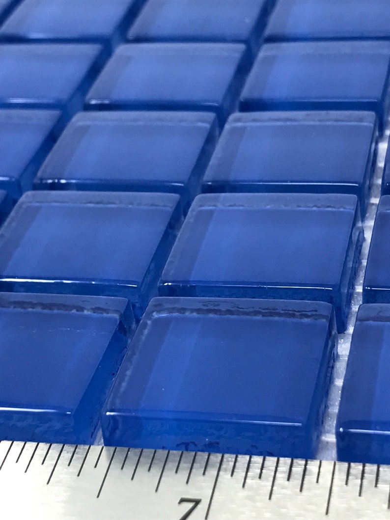 1 Blue Glass Tiles 9pc | Etsy