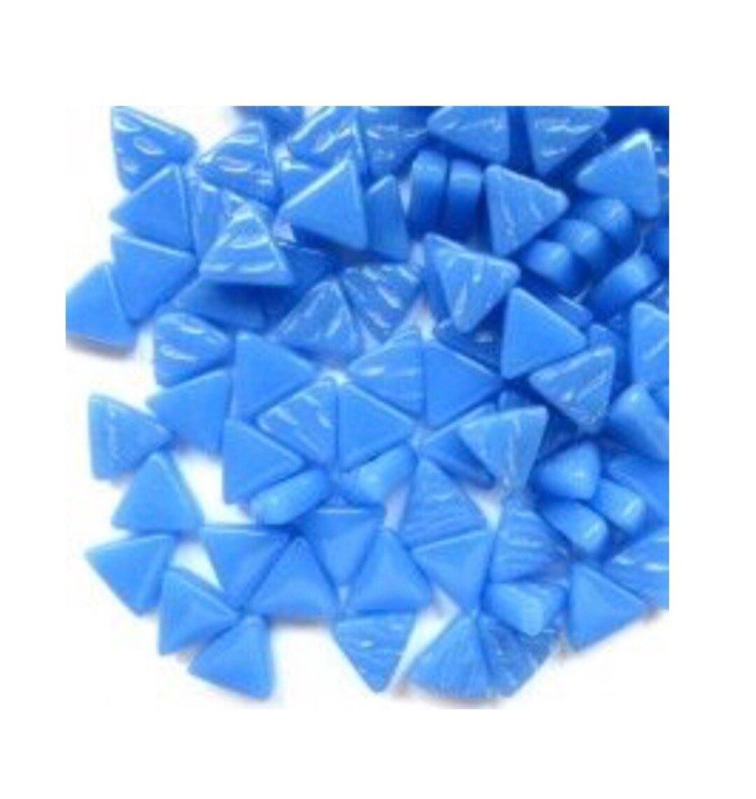 MINI 10mm True Blue Glass Triangles 50g (85pc)//glass Triangles//mosaic ...