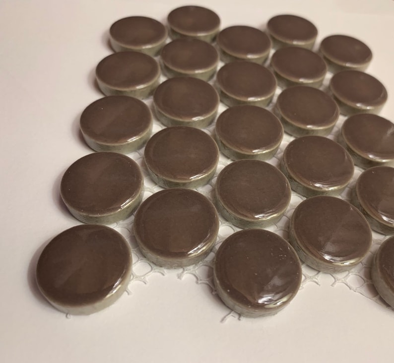 Mosaic Tiles// Smokey Plum Ceramic Penny Round Tiles// 25pc // Mosaic ...