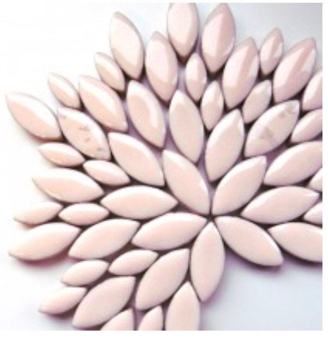 Mosaic Tiles/ Powder Pink Ceramic Petal Mix (35-40 Count)//pink Petals ...