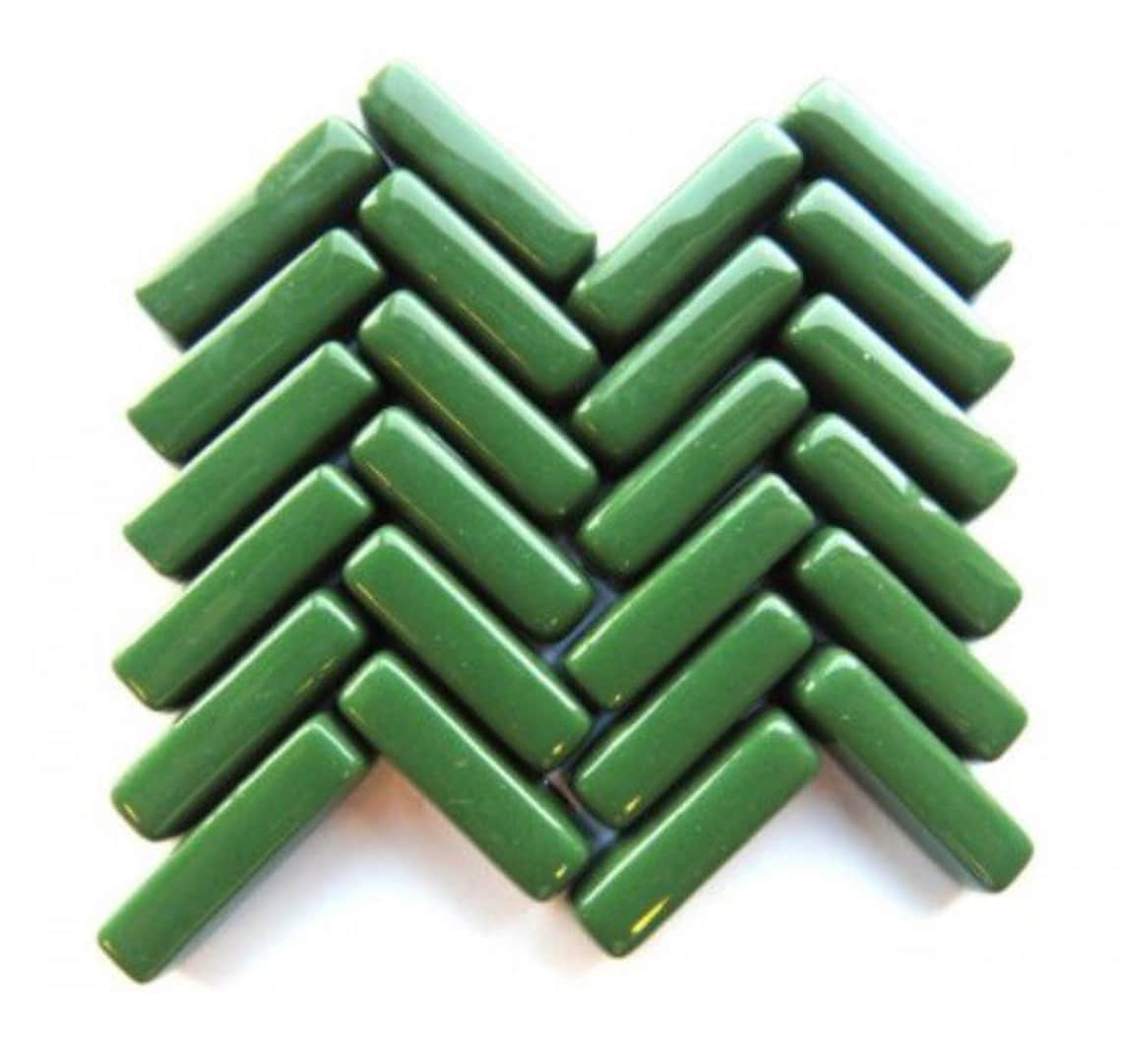 Mosaic Tiles 20mm Lush Green Glass Stix 50g (+\-25pc)//mosaic Tiles ...