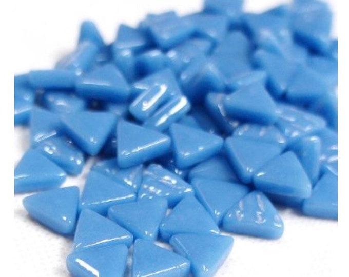 MINI 10mm Lake Blue Glass Triangles 50g (85pc)//glass Triangles//mosaic ...