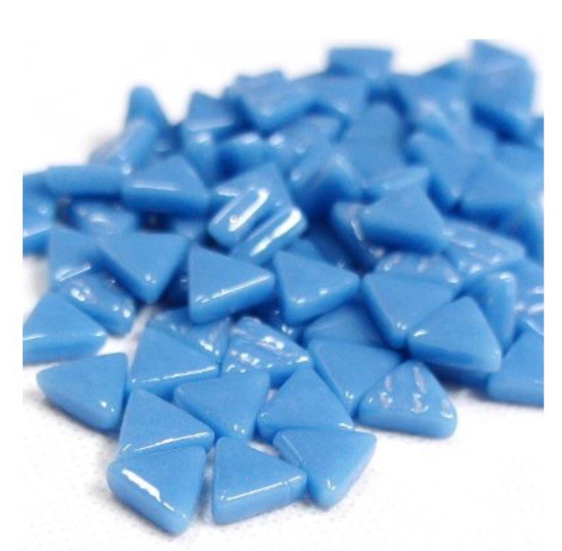 MINI 10mm Lake Blue Glass Triangles 50g (85pc)//glass Triangles//mosaic ...
