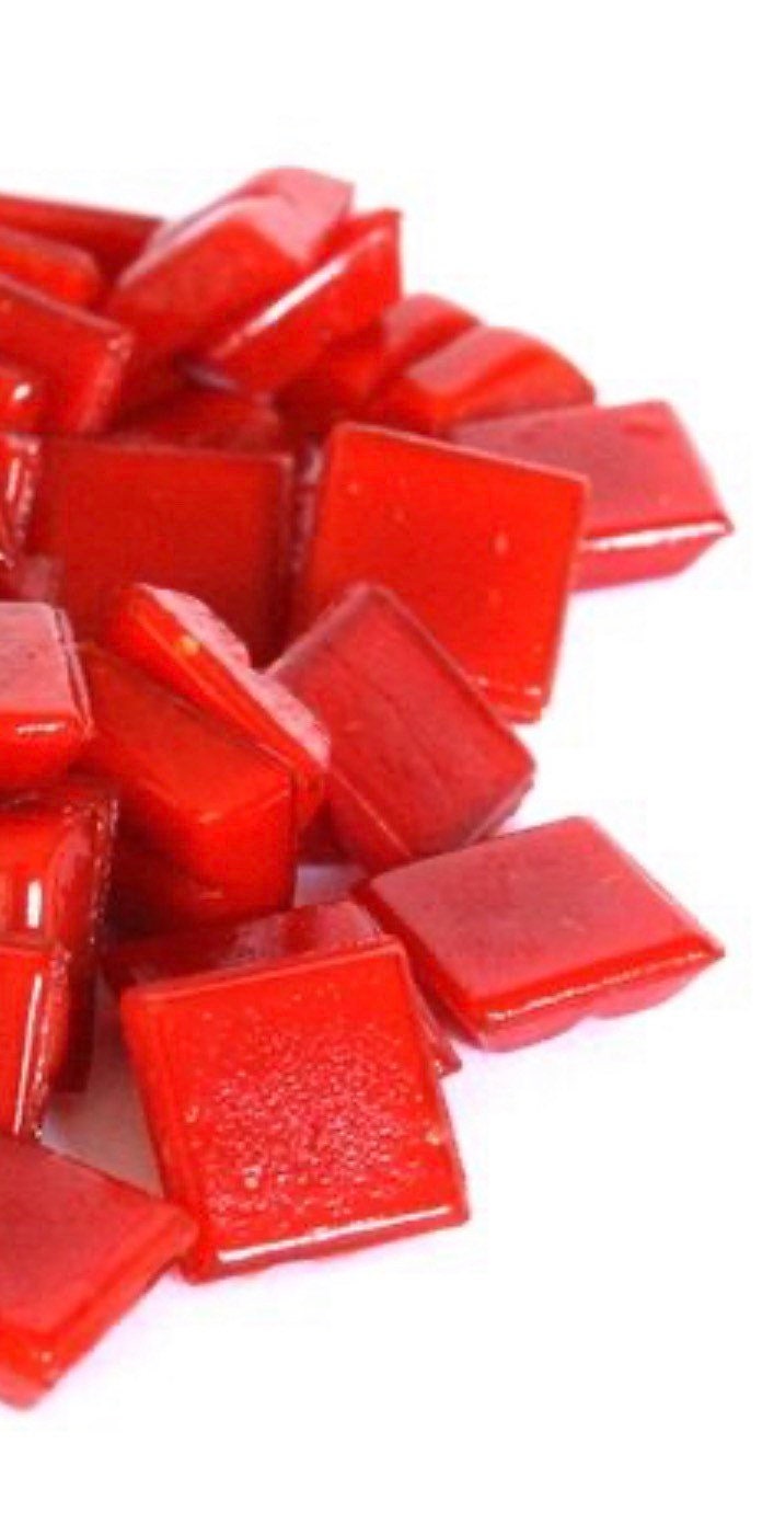 Mosaic Tiles/ 100 MINI Red Glass Tiles 3/8//mosaic | Etsy