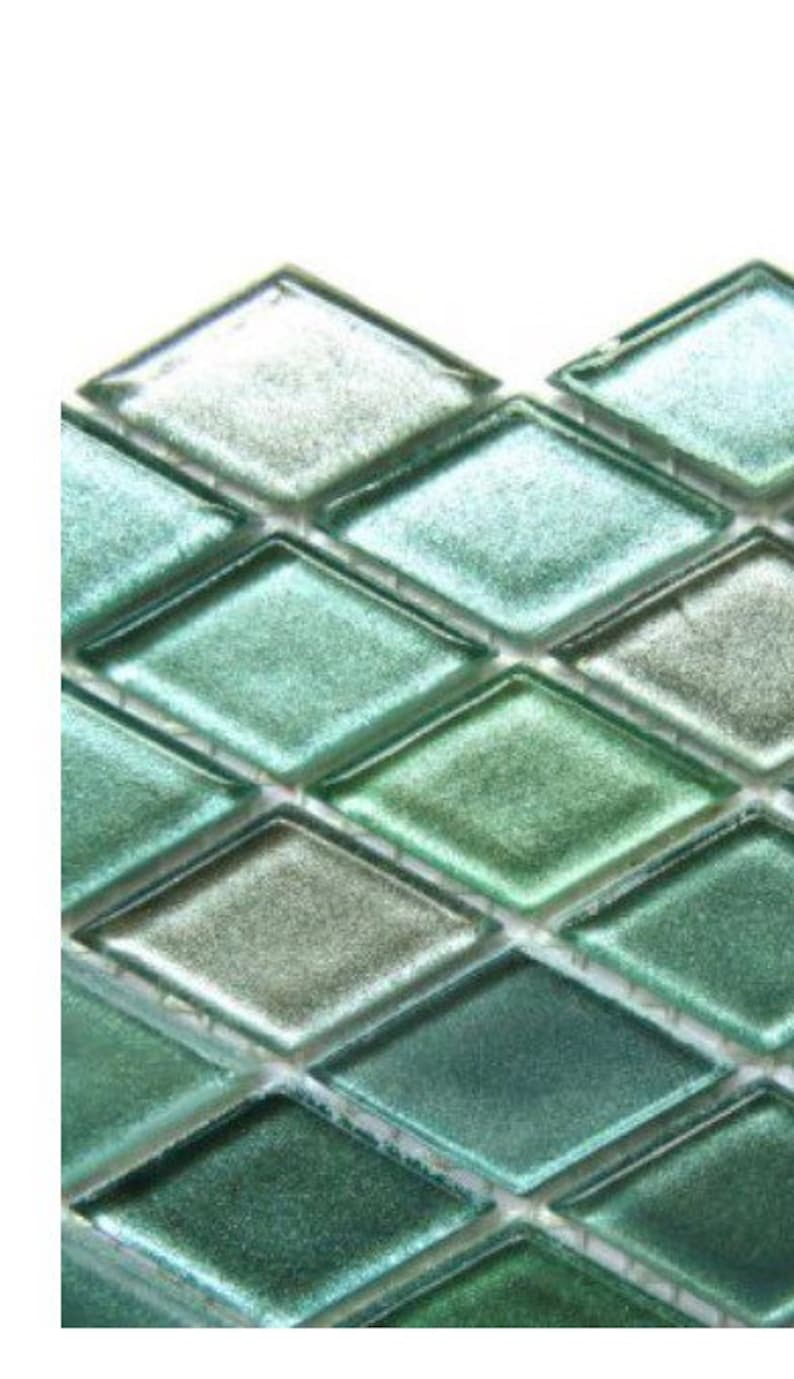 Teal Shimmer Glass Diamonds 14 Pieces//mosaic Tiles// Mosaic - Etsy