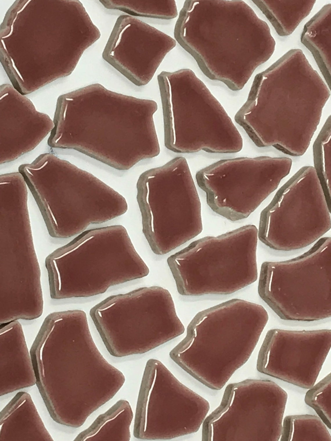 Dusty Rose Glazed Ceramic Jigsaw Tiles//mosaic Tiles//mosaic | Etsy
