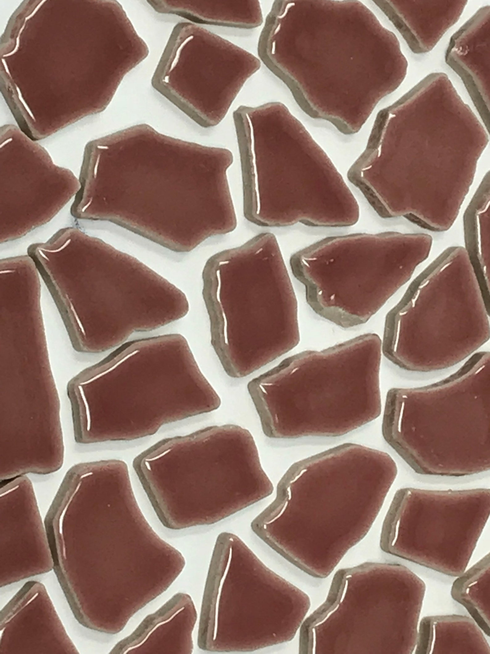 Dusty Rose Glazed Ceramic Jigsaw Tiles//mosaic Tiles//mosaic | Etsy