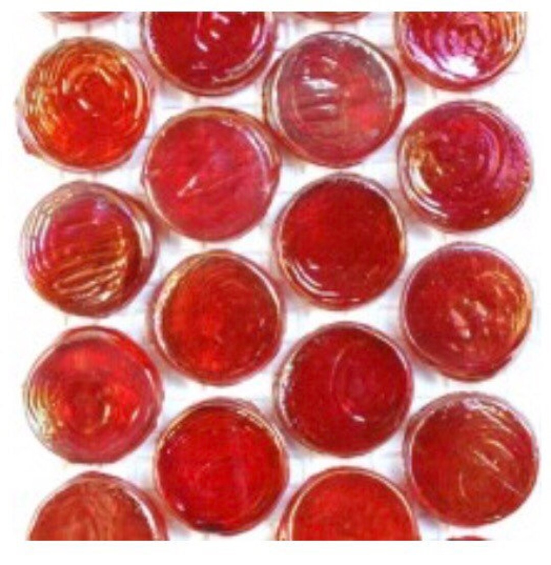Bombay Amber-red Iridized Glass Penny Rounds (18mm)(25count)//glass ...