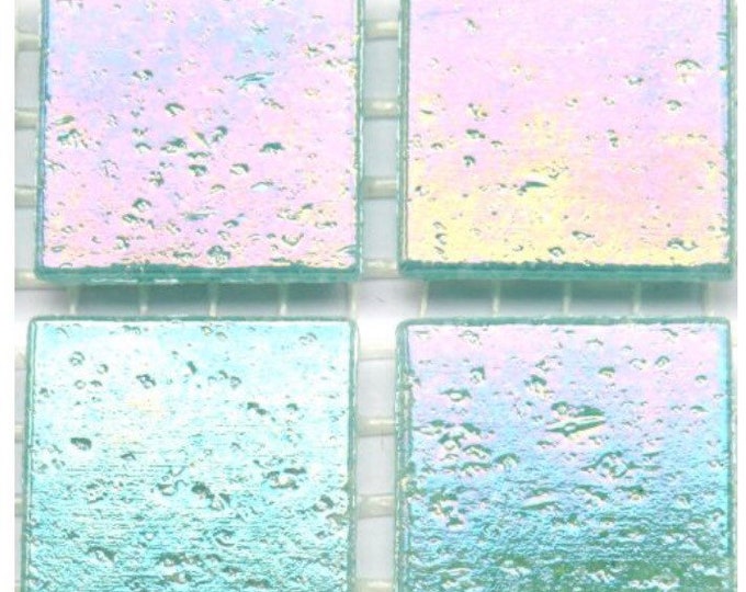 3/4" Spring Frost Iridescent Mosaic Glass Tiles (25) // Mosaic Tiles ...