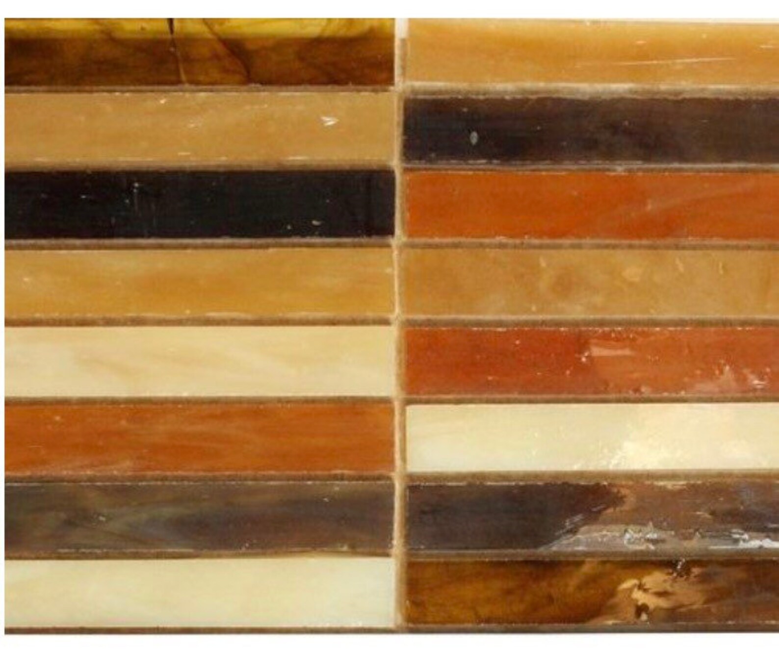 Stained Glass Brown Strips Mix 15pcstained Glassmosaic Etsy