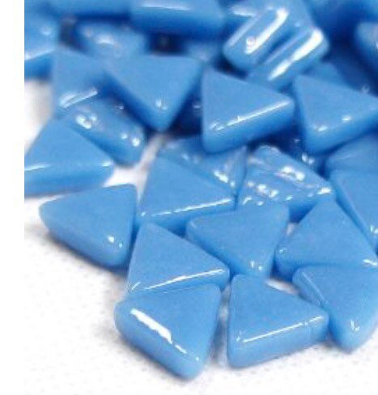MINI 10mm Lake Blue Glass Triangles 50g (85pc)//glass Triangles//mosaic ...