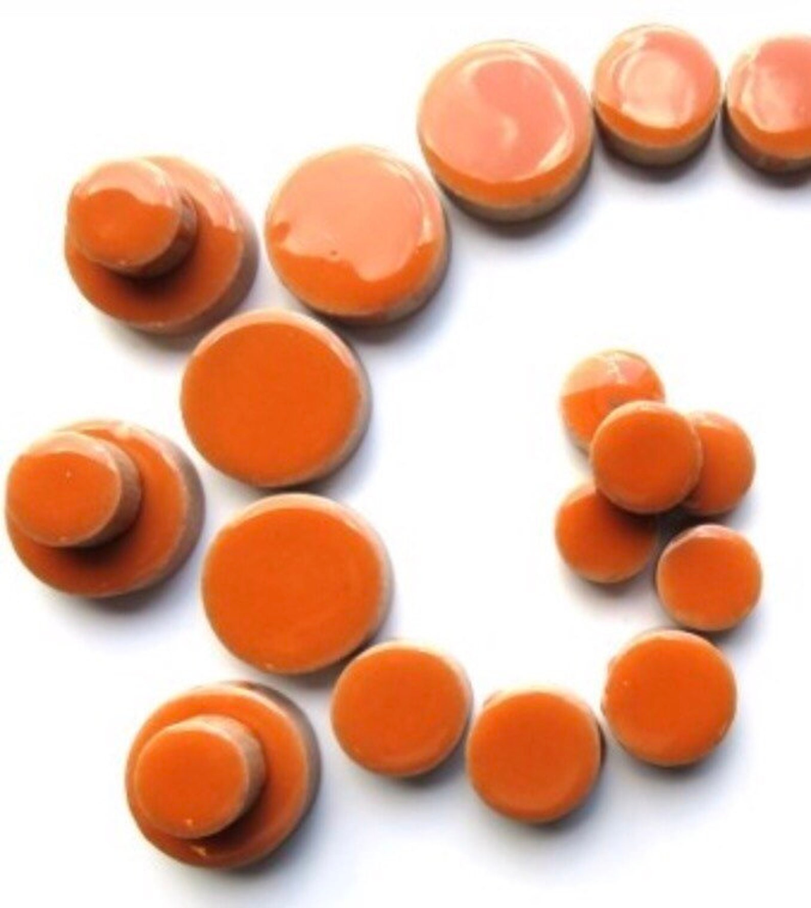 Mosaic Tiles/ Orange Pop Ceramic Circle Mix | Etsy