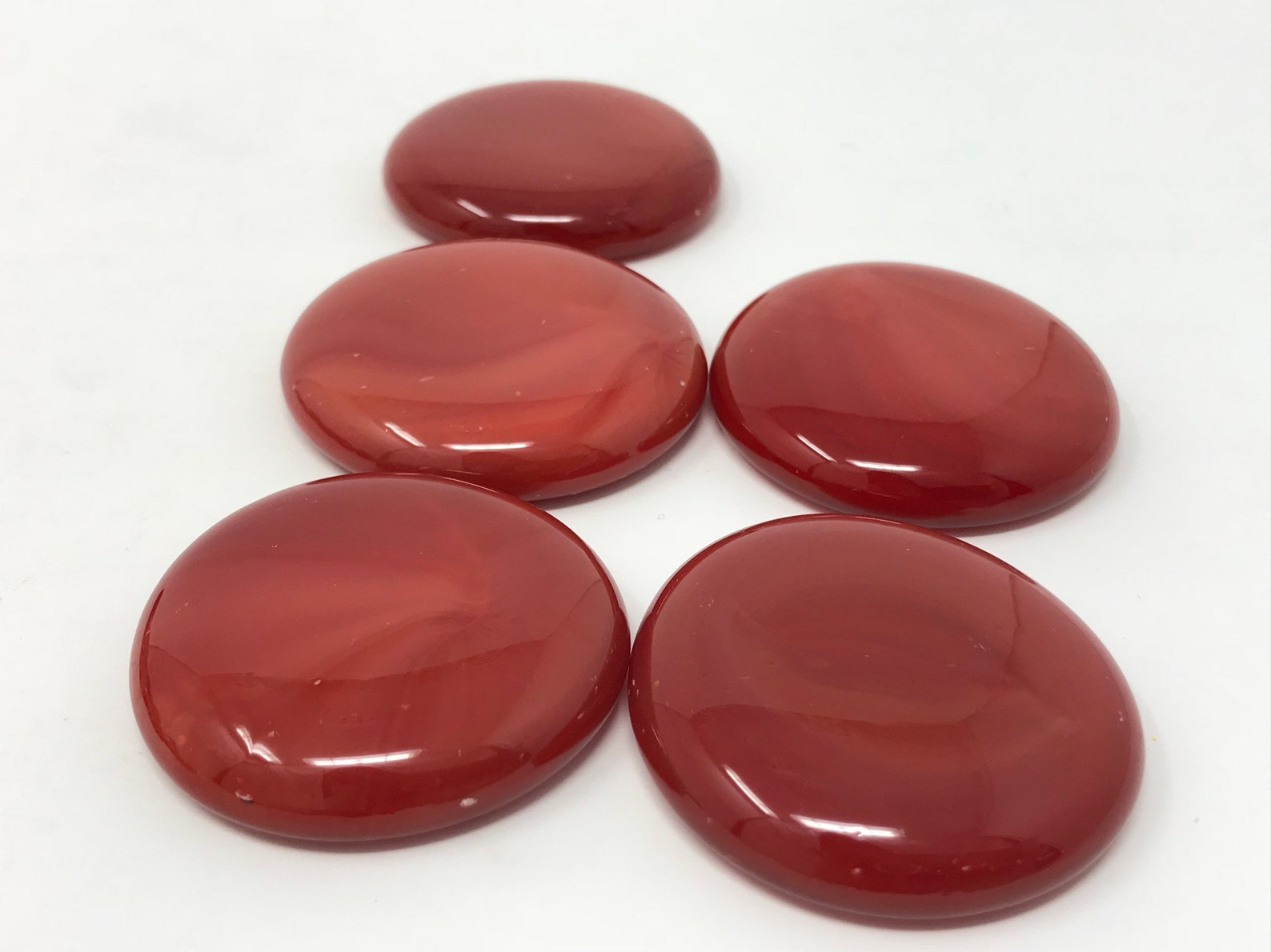 Mosaic Tiles/ Large Red Opaque Glass Gems 36-40mm//cabochons//mosaic ...