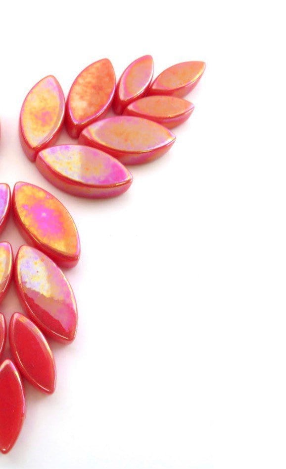 Mosaic Tiles/watermelon Iridescent Glass Petal Mix - Etsy