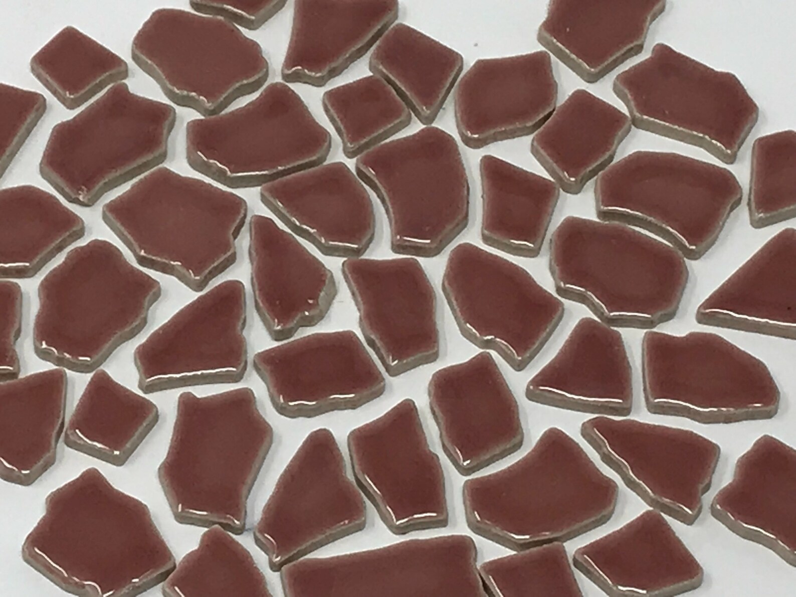 Dusty Rose Glazed Ceramic Jigsaw Tiles//mosaic Tiles//mosaic | Etsy