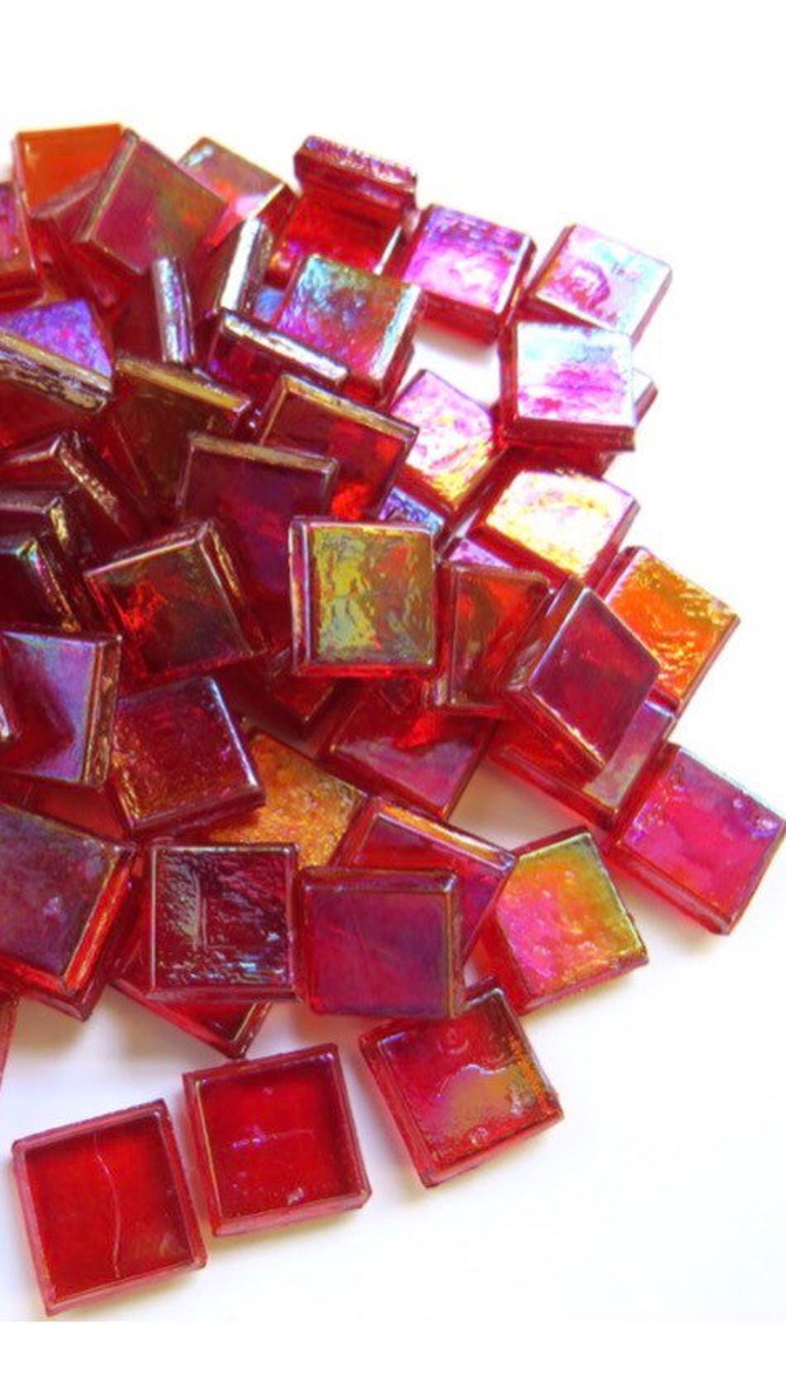 10mm 3/8 Mini Deep Red Iridescent Transparent Glass - Etsy