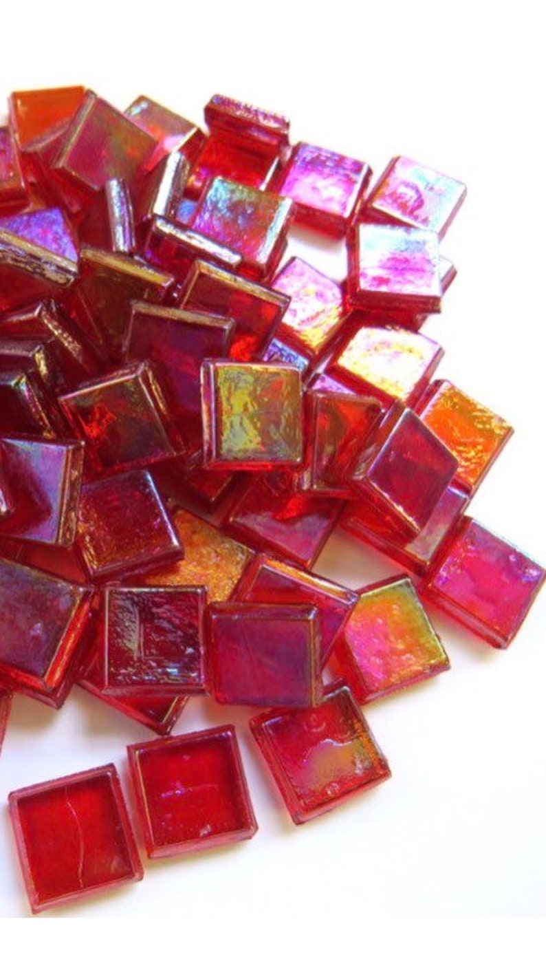10mm 3/8 Mini Deep Red Iridescent Transparent Glass - Etsy