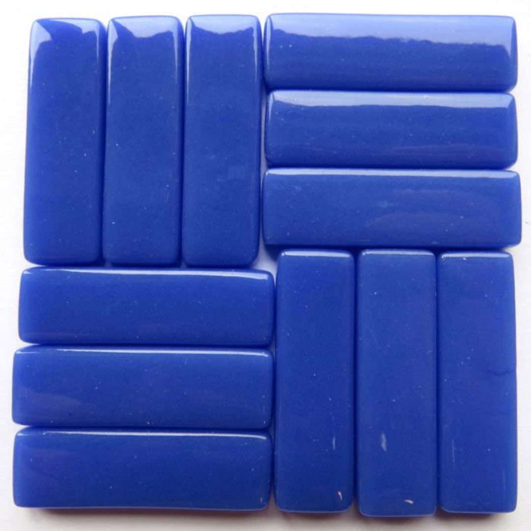 Mosaic Tiles/large Warm Blue Glass Rectangle Tiles 100g (+\- 16pc ...