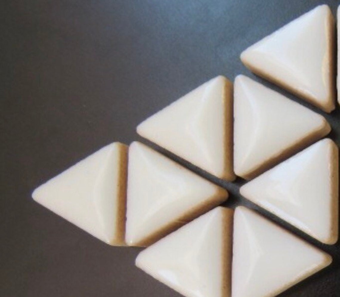 50g White Ceramic Triangles 15mm 45count//ceramic Tiles - Etsy