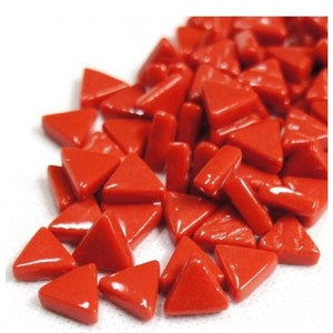 Mosaic Tiles/ MINI 10mm Bright Red Glass Triangles 50g (85pc)//glass ...