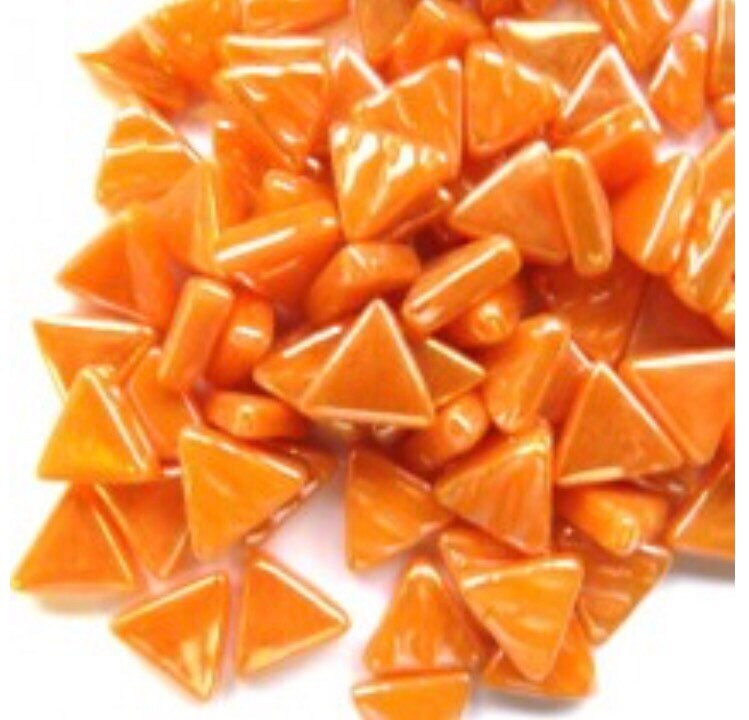 MINI 10mm Iridized Orange Glass Triangles 50g 85pc//glass - Etsy
