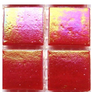 3/4" Ruby Red Iridescent Mosaic Glass Tiles (25 Count)// Mosaic Tiles ...