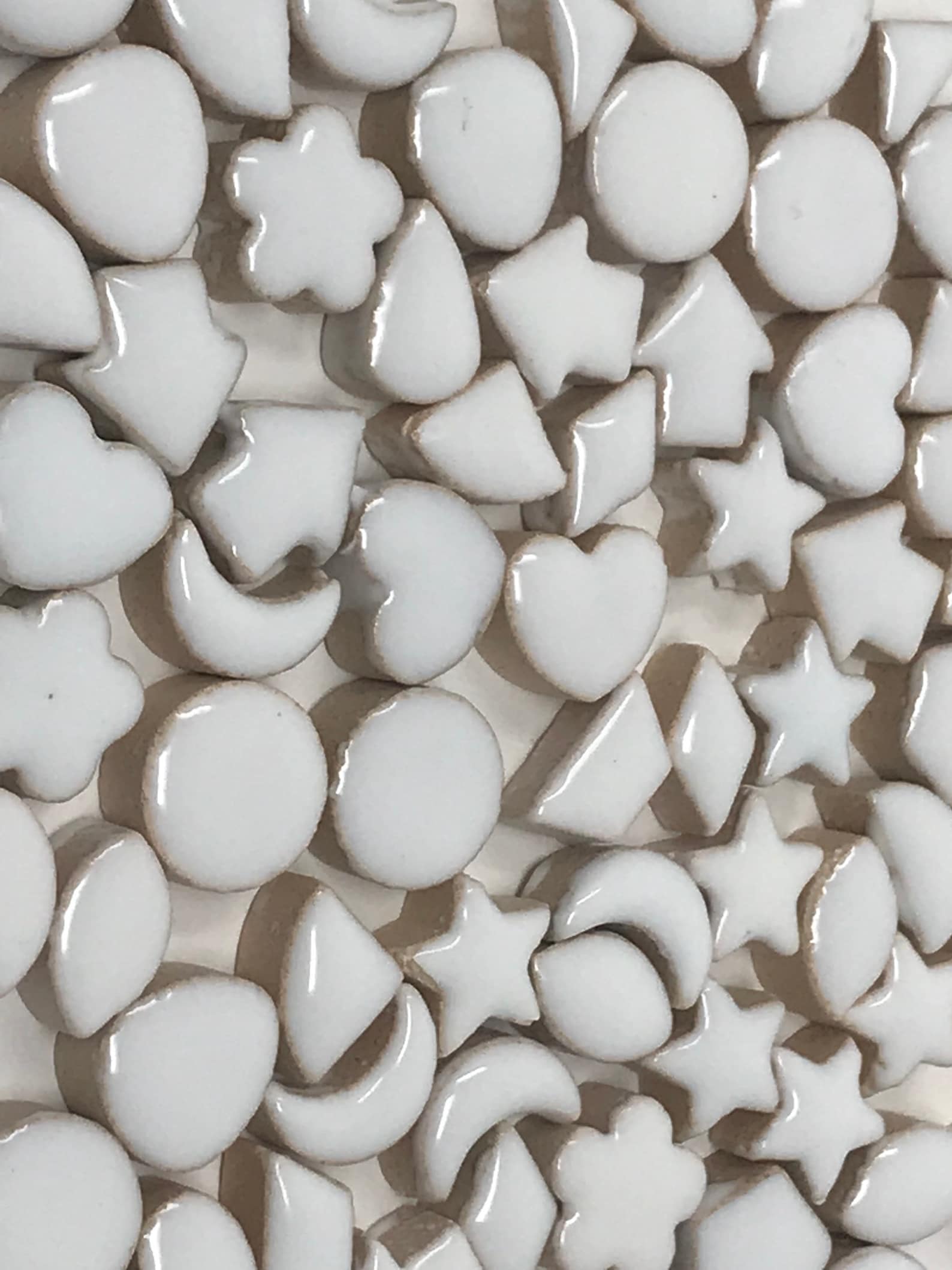 Mosaic Tiles/ MINI Charms White Ceramic Mosaic Tiles//50g/1.75oz ...
