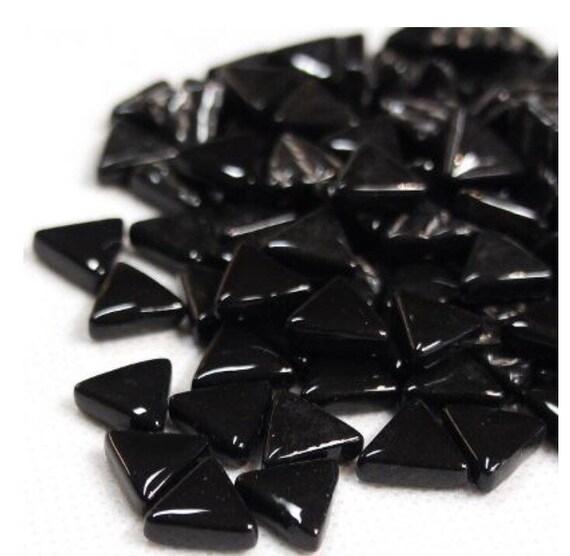 MINI 10mm Opal Black Glass Triangles 50g 85pc//glass - Etsy