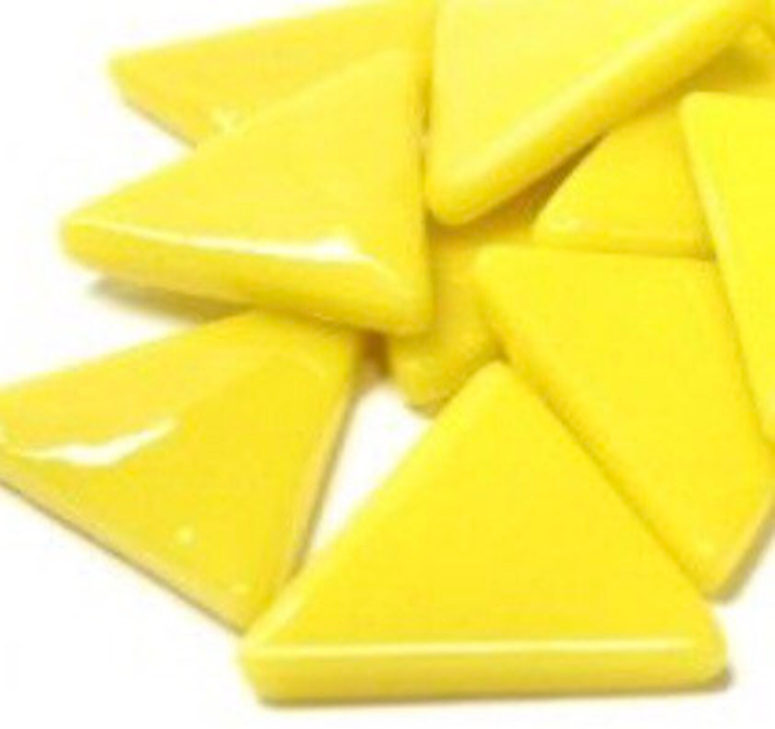 100g Large Opal Yellow Glass Triangles 1.3 //mosaic Tile//mosaic ...