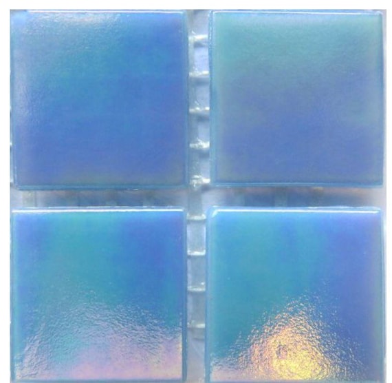 3/4 Blue Opal Iridescent Mosaic Glass Tiles 25 // - Etsy
