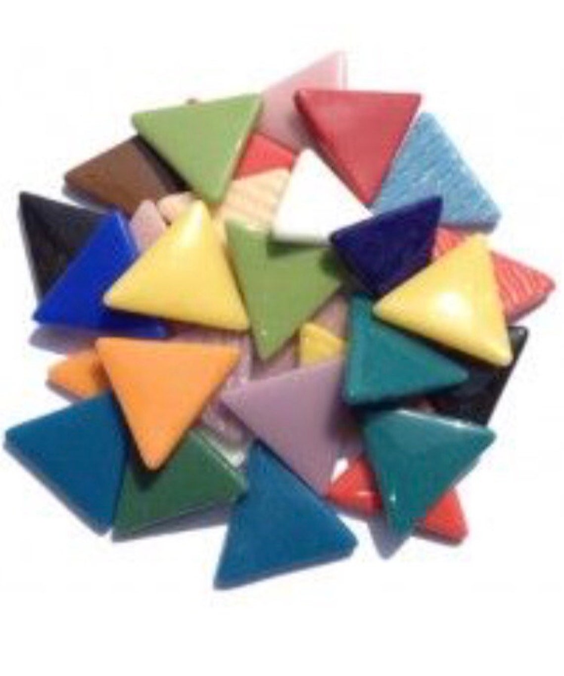 100g Large Carnival Mix Glass Triangles 1.3" //mosaic Tile//mosaic ...