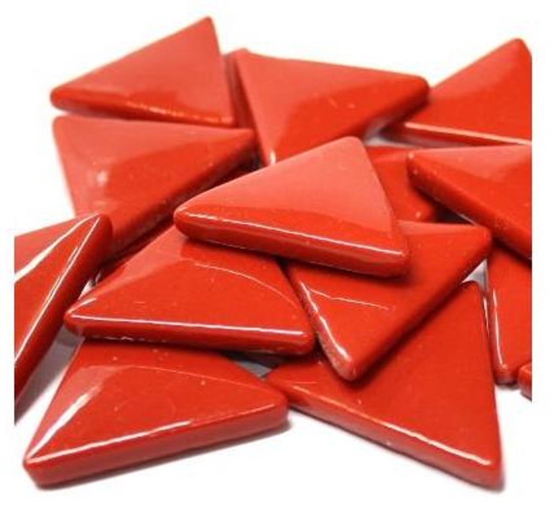 100g Large Blood Red Glass Triangles 1.3" //mosaic Tile//mosaic Surplus ...