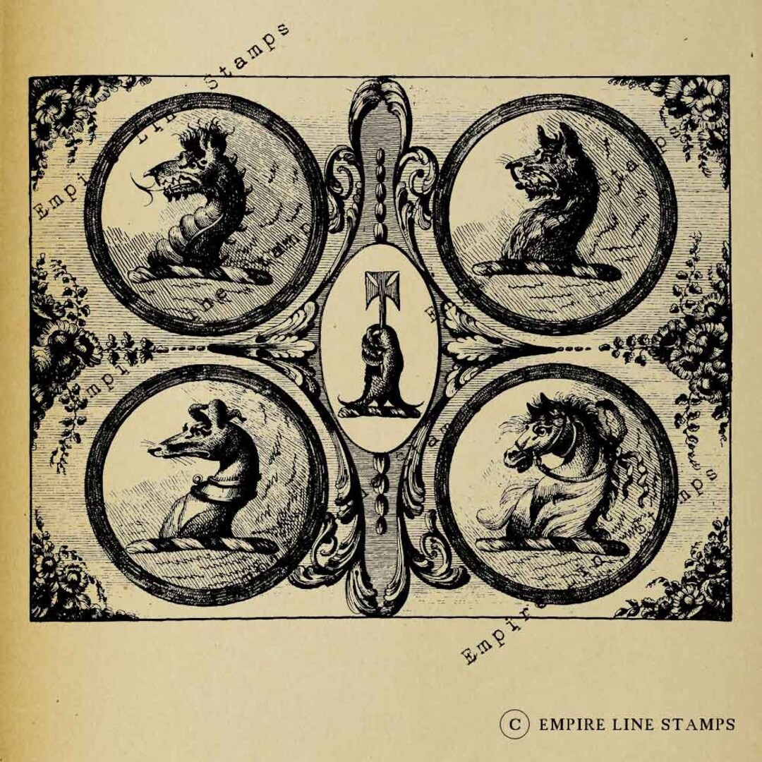 Heraldic Crests - Digital Download Image Transfer Pillow Burlap Iron-on ...